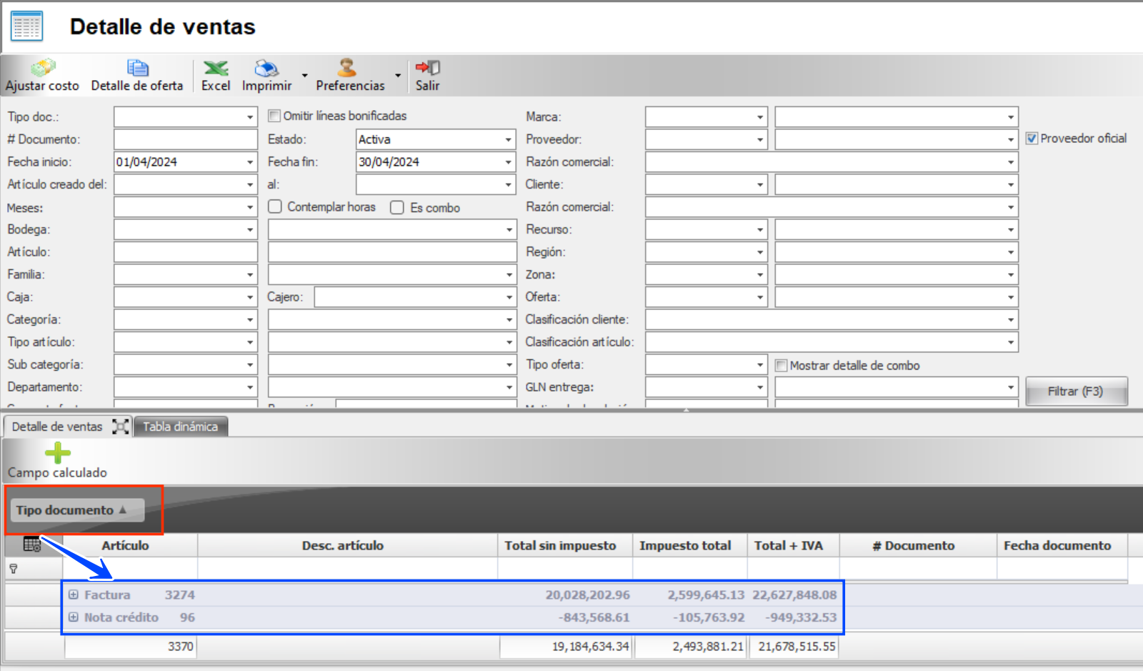 ¿Cómo generar un reporte desde detalle de ventas?