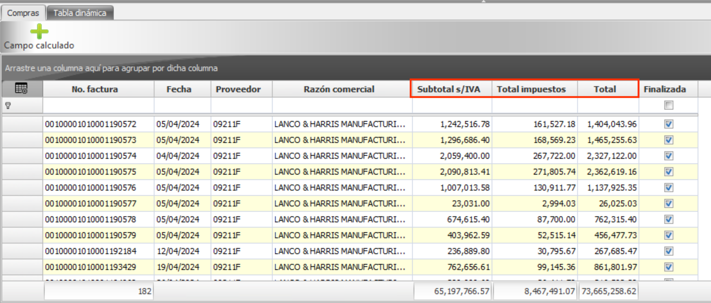 ¿Cómo generar un reporte de compras por facturas?