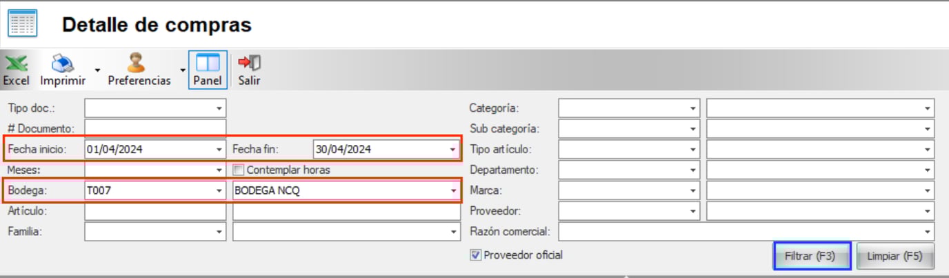¿Cómo generar un reporte detallado de compras?