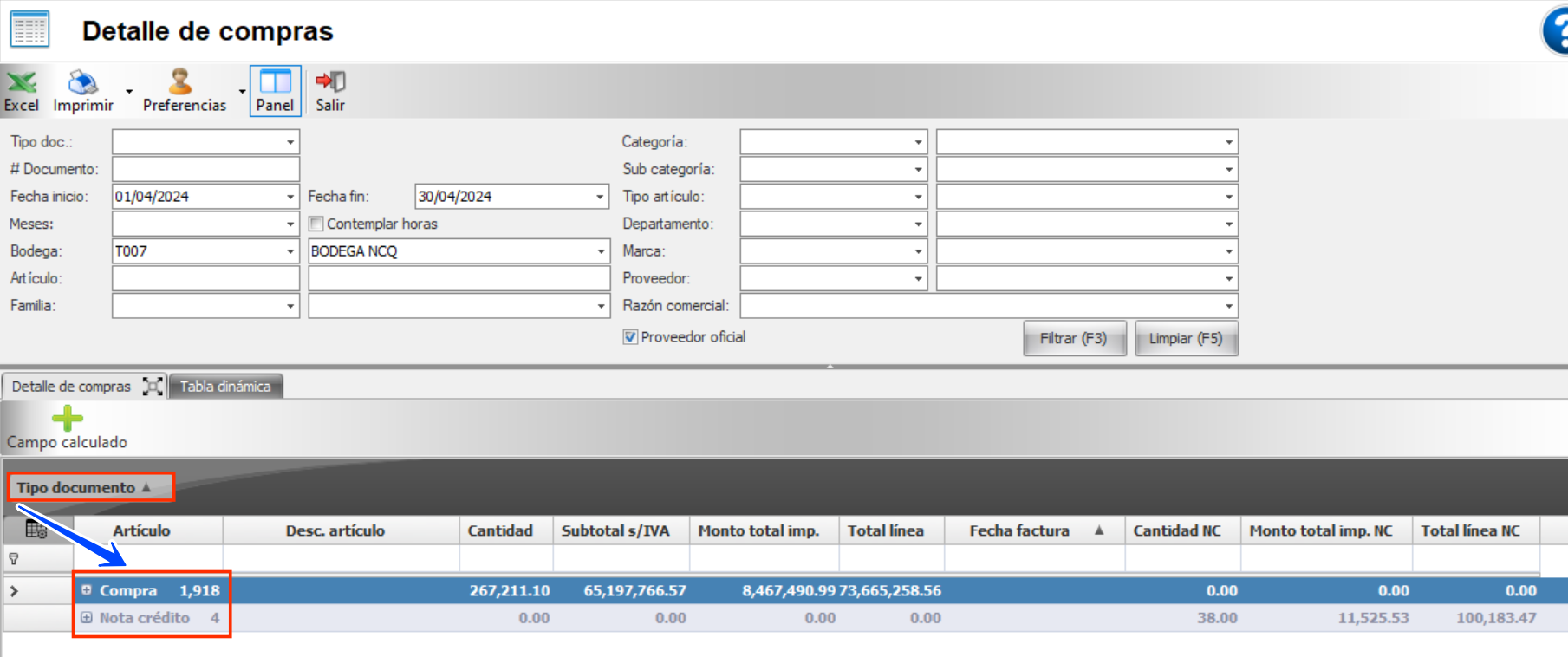 ¿Cómo generar un reporte detallado de compras?