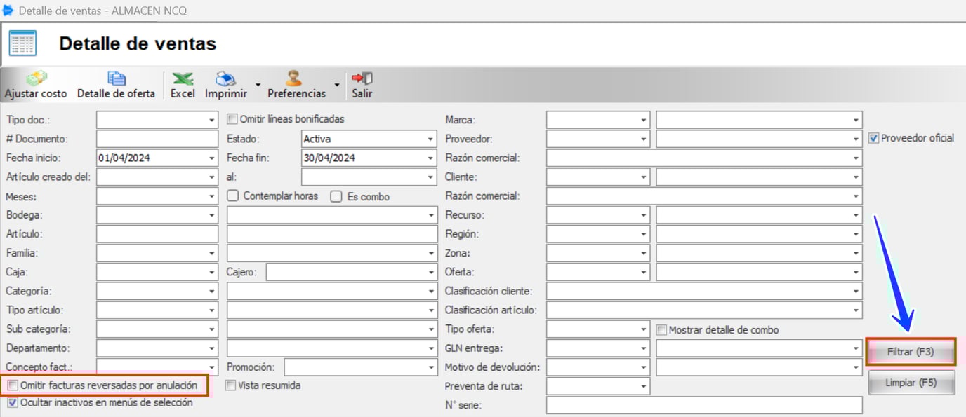 ¿Cómo generar un reporte desde detalle de ventas?